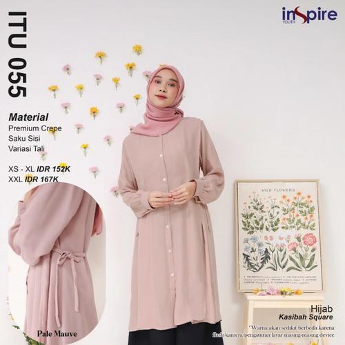 Jual Inspire Tunik ITu 55 Warna Rose Mauve Kemeja Atasan Pastel Branded ...