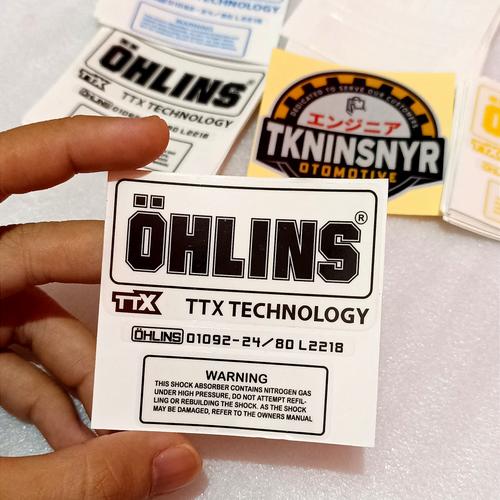 Jual Sticker Shock Breaker OHLINS TTX TECHNOLOGY - Hitam - Hitam - Kota ...