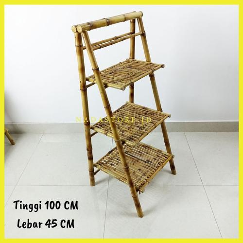 Jual RAK DEKORATIF SUSUN SERBAGUNA BAMBU CENDANI / RAK BAMBU LIPAT - 3 ...