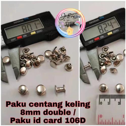 Jual 100sets paku centang keling 8mm double / paku id card 106D ...