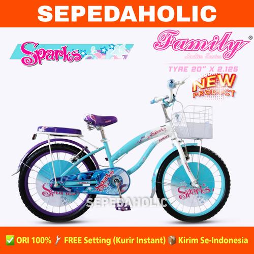 Jual Sepeda Anak Perempuan Remaja FAMILY SPARKS Keranjang 20 Inch - 12 ...
