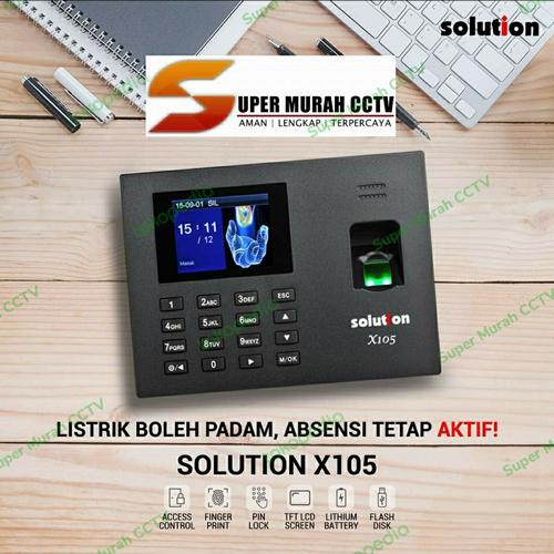 Jual SOLUTION X105 Mesin Absensi Fingerprint AksesPintu BATERAI Tanpa ...