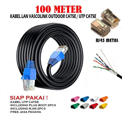 Jual UTP 100 METER KABEL LAN OUTDOOR UTP VASCOLINK CAT5E UTP 100 METER ...