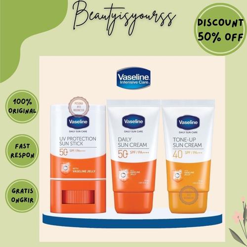 Jual [PROMO] VASELINE Daily Sun Cream/ Tone Up Sun Cream/UV Protect Sun ...