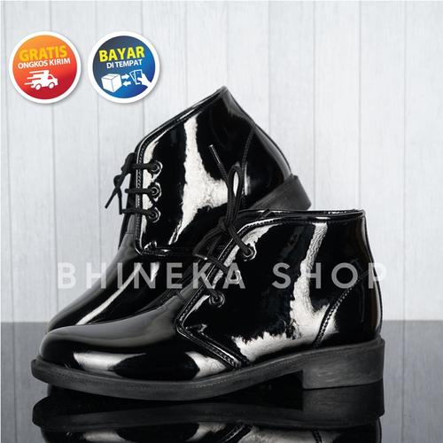 Jual Sepatu Dinas PDH Warna Hitam Mengkilap Sepatu Kerja Polri TNI ...