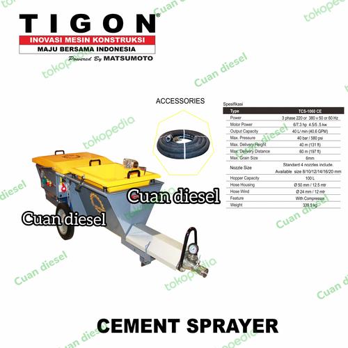 Jual Cement Sprayer Tigon TCS 1060 CE 100 liter Lengkap Compressor ...