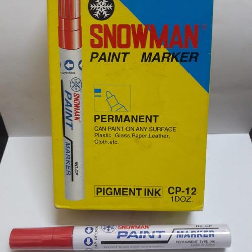 Jual Spidol permanent merk Snowman warna merah - Jakarta Barat ...