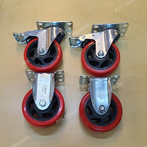 Jual Roda Caster polyurethane Taiwan medium duty 4 inch - Jakarta Barat ...