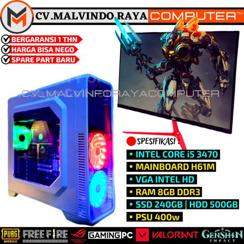 Jual PC GAMING RAKITAN FULL SET Core i5 3470 RAM 8GB SSD 240GB SIAP ...