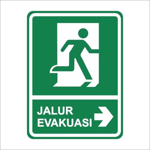 Jual sign stiker JALUR EVAKUASI arah kiri /kanan - KIRI, 15x20 ...