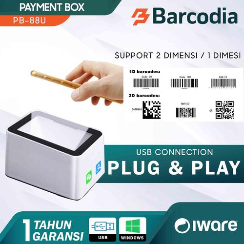 Jual 2D OMNI BARCODE SCANNER IWARE PB-88U PAYMENT BOX DANA QR CODE ...