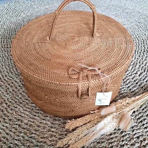 Jual Box Piknik Rotan / Keranjang Bulat Rotan / Anyaman Rotan BBR01 ...