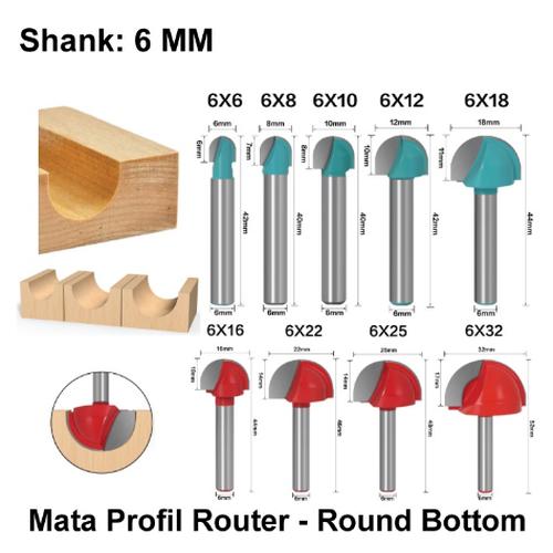 Jual Mata Profil Router Round Bottom 6 mm Nose Cove Bits 6-32mm -1RB03 ...