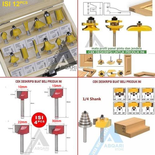 Jual router bit set / mata profil / mata trimmer - isi12 - Kab ...
