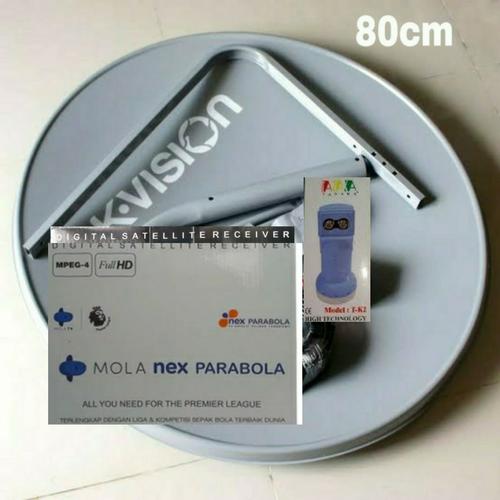 Jual PARABOLA 80CM K-VISION RECEIVER NEX PARABOLA PUTIH LNB 2 OUTPUT ...