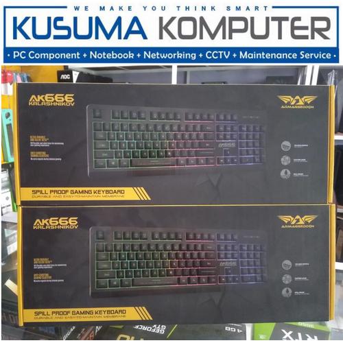 Jual Armaggeddon Keyboard Gaming AK666 Spill Proof Backlit Membrane ...