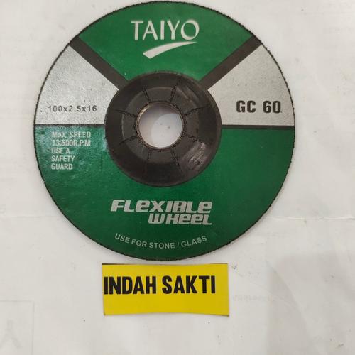Jual BATU GERINDA POLES KACA KERAMIK GC 60 TAIYO FLEXIBLE WHEEL 4 INCH ...