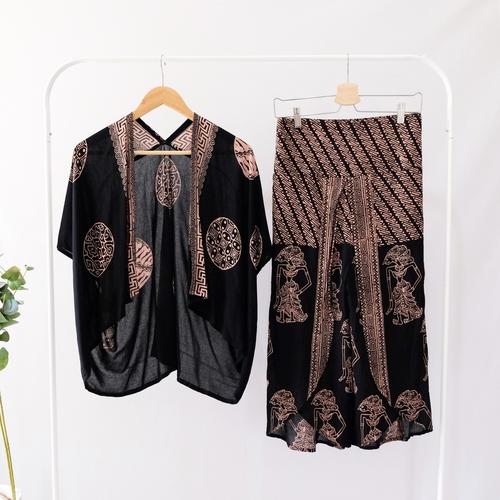 Promo ONE SET BATIK WANITA - OUTER PIRINGAN CROP TOP KULOT PARANG ...