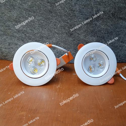 Jual LAMPU DOWNLIGHT 3 WATT 3 MATA LED CEILING LIGHT 3W 3MATA - Warm ...