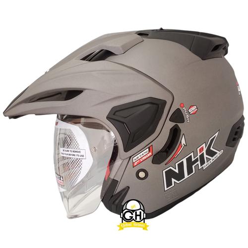 Jual HELM HALF FACE NHK PREDATOR CRYPTON SOLID GREY DOFF DOUBLE VISOR ...