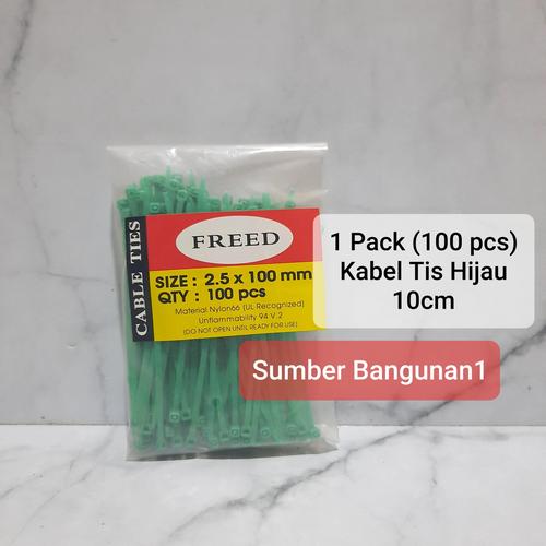 Jual Kabel Tis 10cm Hijau tali robot cable tie 10 cm warna segel ...