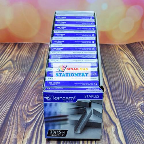 Jual Kangaro Isi Staples 23/15|Isi Steples Stapler Jilid Buku 15mm(9/16 ...