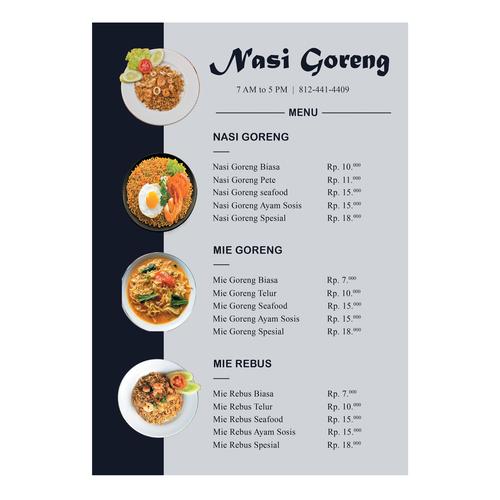 Jual print daftarmenu list menu makananminuman kertas karton a4 ...