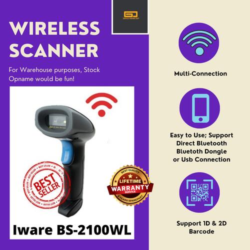 Jual Scanner Barcode Wireless 2D Iware BS-2100WL / BS2100WL / BS 2100 ...