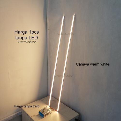 Jual Kap lampu batangan alumunium panjang bentuk rata rumah lampu strip ...