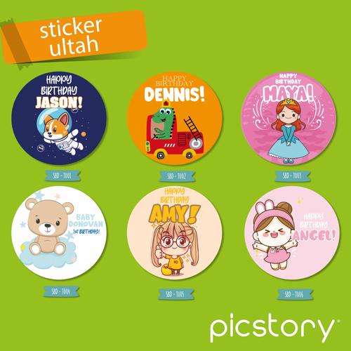 Jual Stiker Bulat Ulang Tahun Anak/ Cetak Sticker Ultah Birthday ...