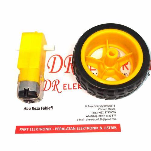 Jual Motor DC Gearbox Gear Box Kuning + Roda Arduino 6-12v - Kota Depok ...