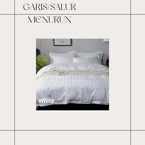 Jual Sprei Hotel Premium Bahan Dobby Putih motif Garis Kotak Ukuran ...