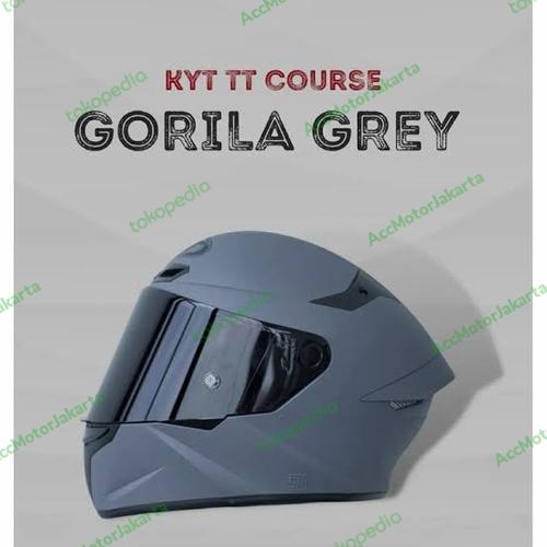 Jual KYT TT Course Solid Gorilla Gray Matt, Original KYT 100% | SNI ...