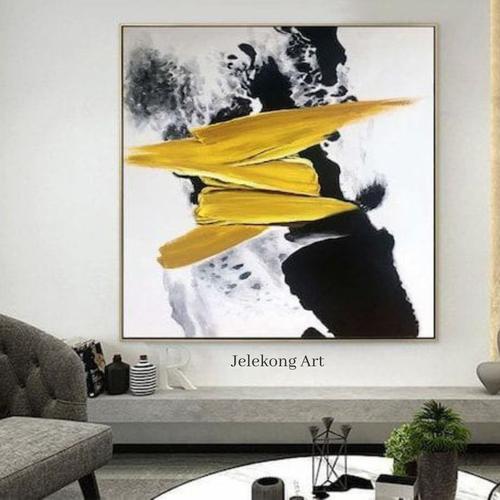 Jual Lukisan Minimalis Modern Abstrak 027 Asli Lukisan Tangan Bonus ...