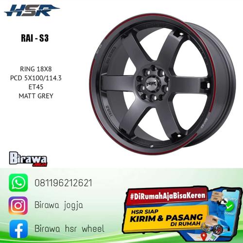 Jual Velg Mobil CIVIC RAI-S3 Ring 18x8 PCD 5x100-114,3 ET45 MATT GREY ...