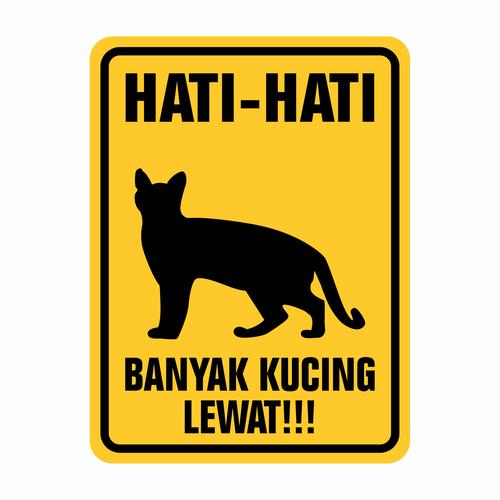 Jual RAMBU SIGN BANYAK KUCING MELINTAS UKURAN 45X60CM BAHAN PLAT ...