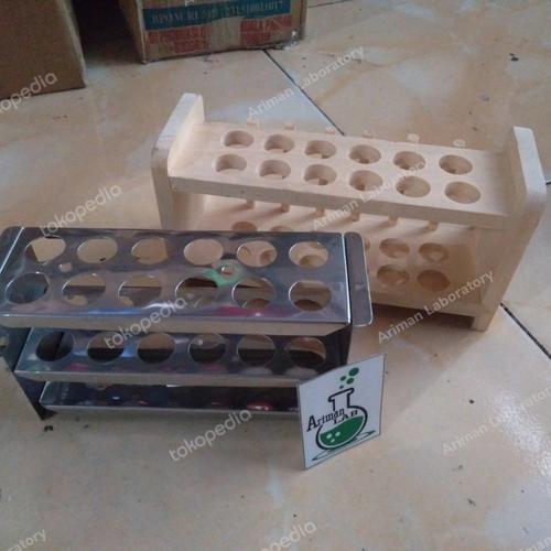 Jual Rak Tabung Reaksi Kayu dan Stainles - kayu 12 hole - Kab. Bandung ...