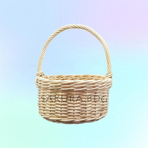 Jual K3S - Keranjang rotan bulat S 15x8 cm hampers parcel tabur bunga ...