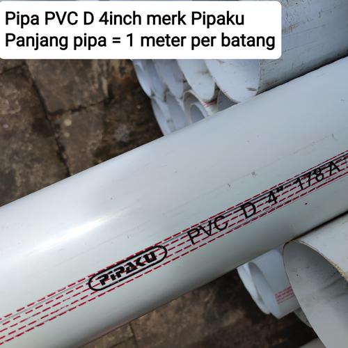 Jual Pipa PVC D 4" inch Pipaku Bukan Rucika , panjang 1 meter per ...