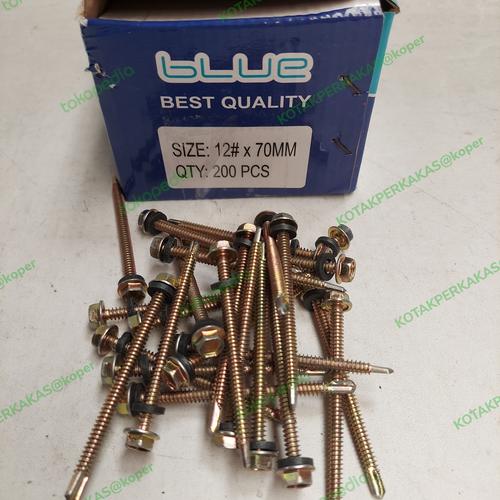Jual Baut roofing 12x 70 mm per200/Blue Baut Roofing 7 cm per 200 pcs ...