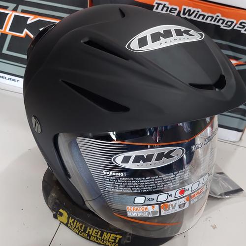 Jual HELM INK ORIGINAL CX22 CX 22 SOLID POLOS BLACK HITAM DOFF TOPI ...