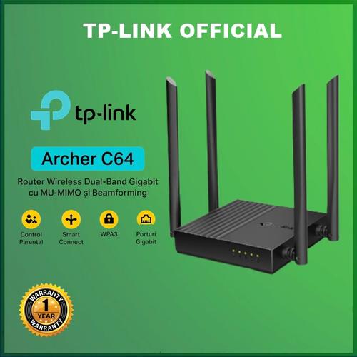 Jual Tp-Link Archer C64 AC1200 Dual-Band Wi-Fi Router TpLink Archer C ...