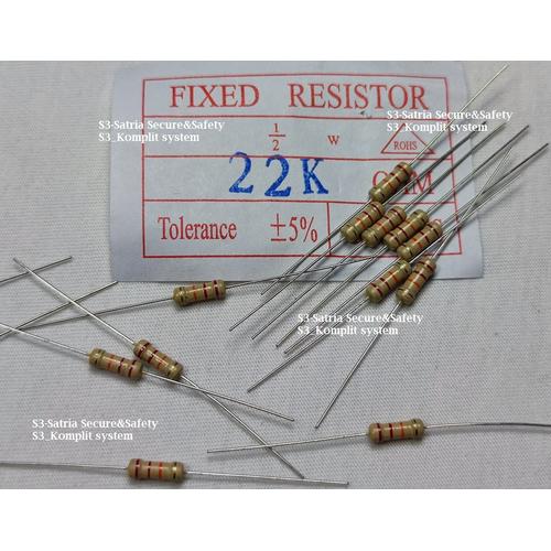 Jual Resistor 1/2w 22K OHM R setengah 0.5W ½ 0,5 w R1/2 22Kohm ...