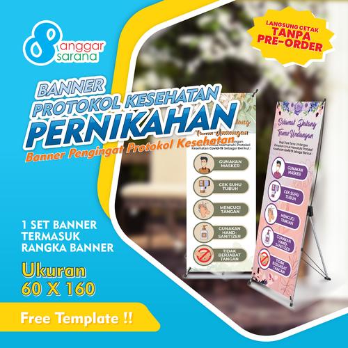 Jual X Banner Protokol Kesehatan Wedding Pernikahan FREE TEMPLATE ...