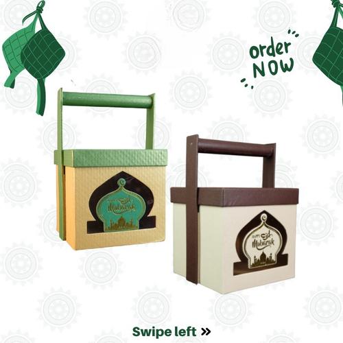 Jual box hampers hard box lebaran kotak kado idul fitri - Hijau ...