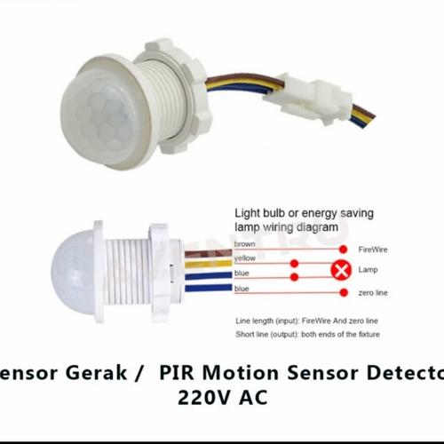 Jual sensor pir detector pln 220vac 220v ac 220volt 220 volt vac ...