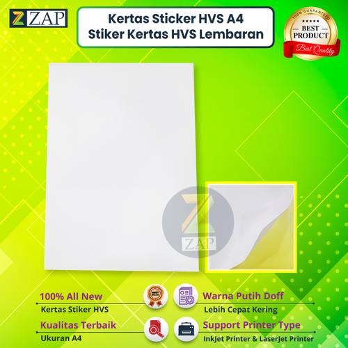 Jual Kertas Sticker HVS A4 Stiker HVS Doff Premium Quality Lembaran ...