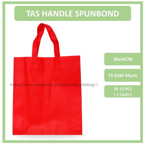 Jual Goodie bag Spunbond Handle 38x45 Merah Lusinan / Tas Spunbond ...