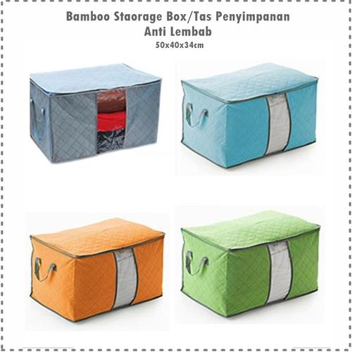 Jual Bamboo Storage Box/Tas Penyimpanan Horizontal Anti Lembab - Hijau ...