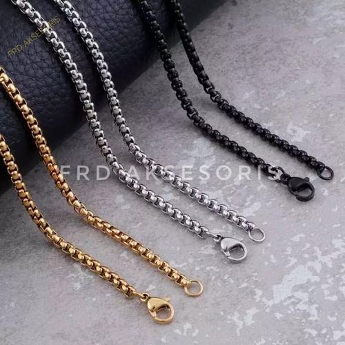 Jual Kalung Rantai Hitam Pria Wanita Titanium (Necklace Black Kecil ...